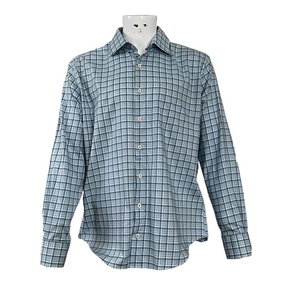 Peter Millar | Shirts | Peter Millar Shirt Men Size Large Button Down Long Sleeve Blue Yellow ...